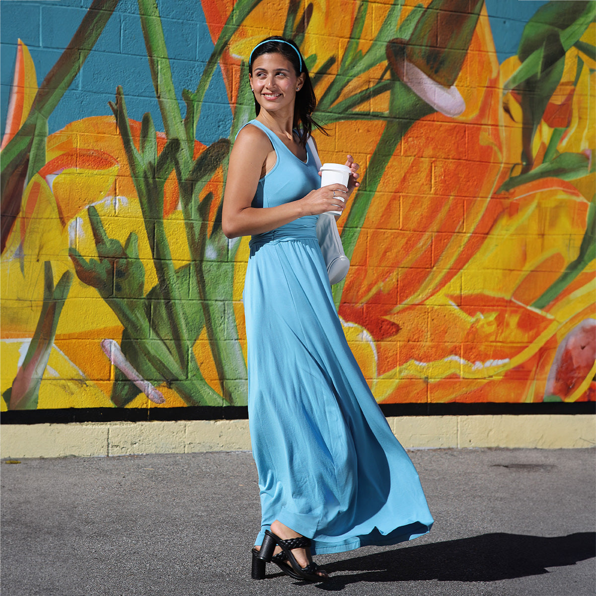 Women's UPF V-Neck Sleeveless Maxi Dress | Sun Protection Dress – UV Skinz®