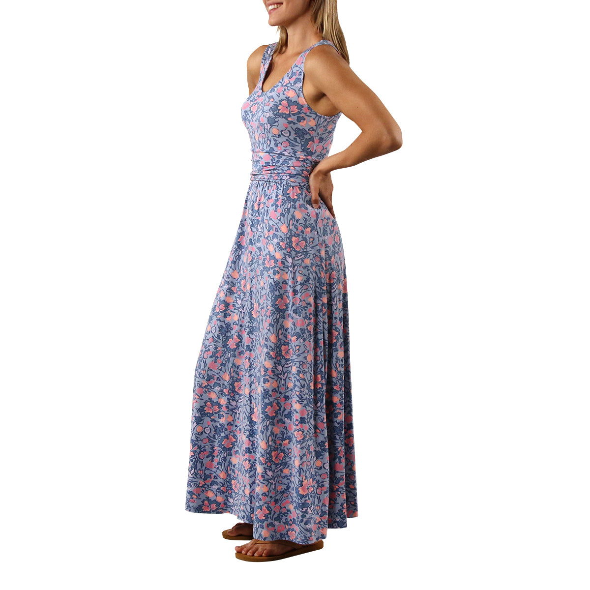 Women's UPF V-Neck Sleeveless Maxi Dress | Sun Protection Dress – UV Skinz®