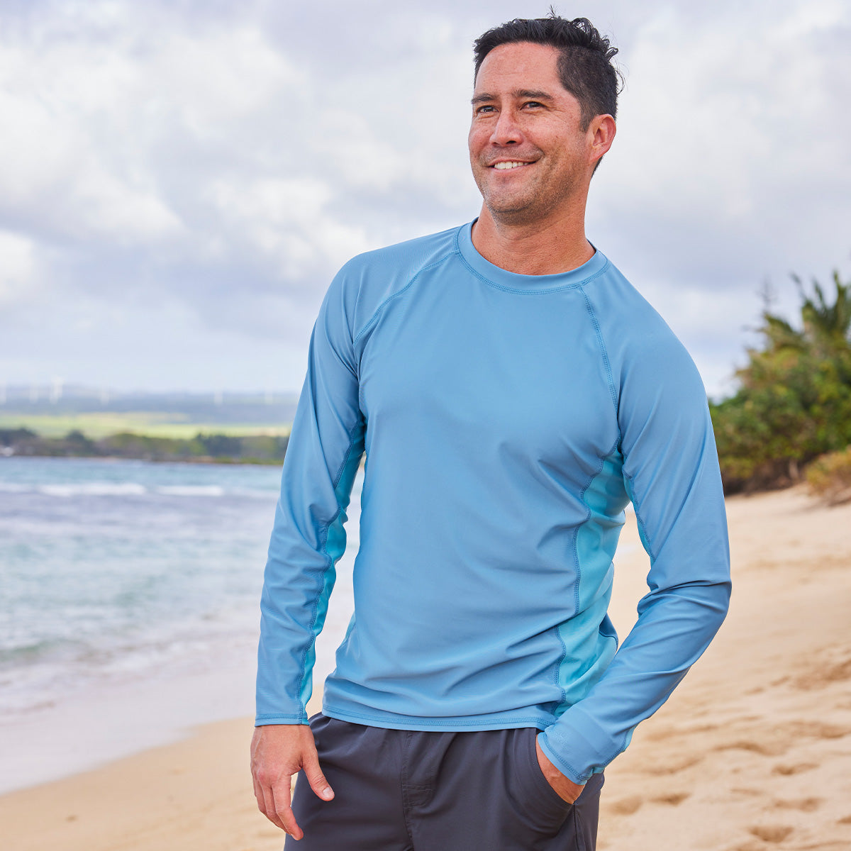 Men's Long Sleeve Crew Swim Shirt | Certified UPF 50+ – UV Skinz®