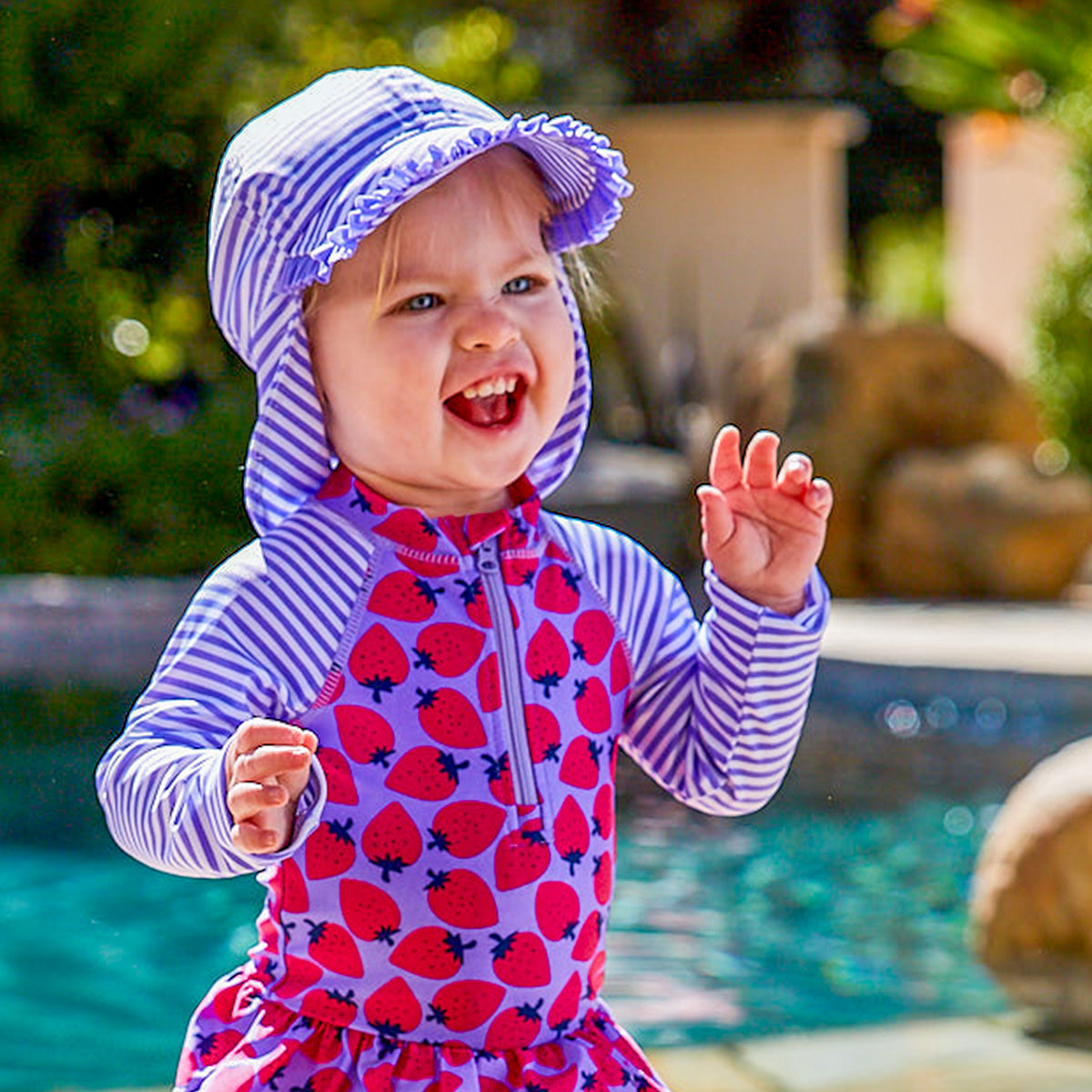 Baby Girl's Swim Hat with a Neck Flap | Certified UPF 50+ – UV Skinz®