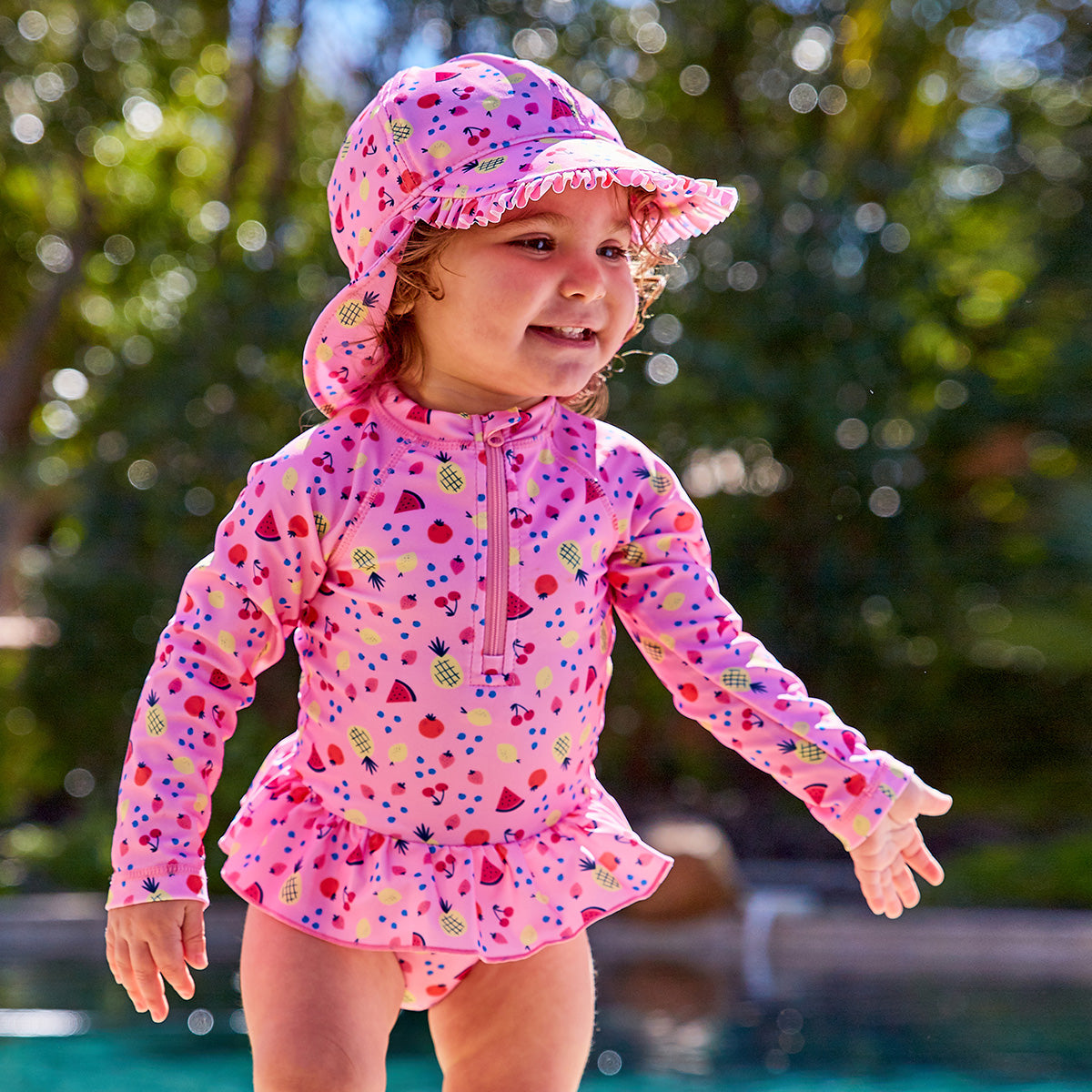 Baby Girl's Swim Hat with a Neck Flap | Certified UPF 50+ – UV Skinz®