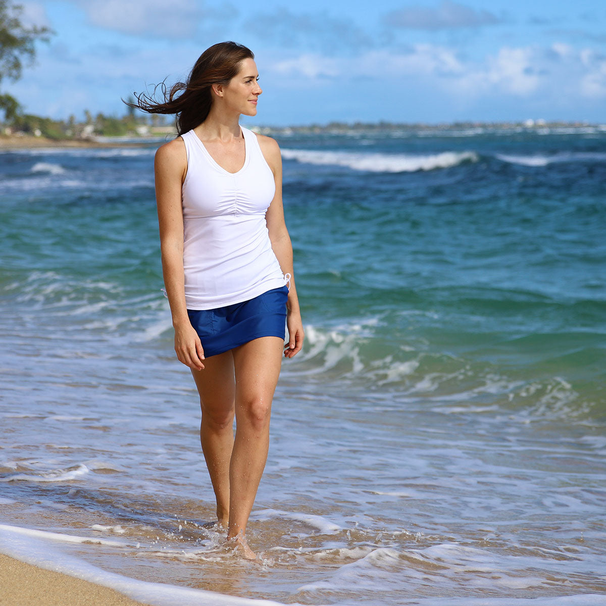 Women's Ruched Swim Tank Top | Certified UPF 50+ – UV Skinz®